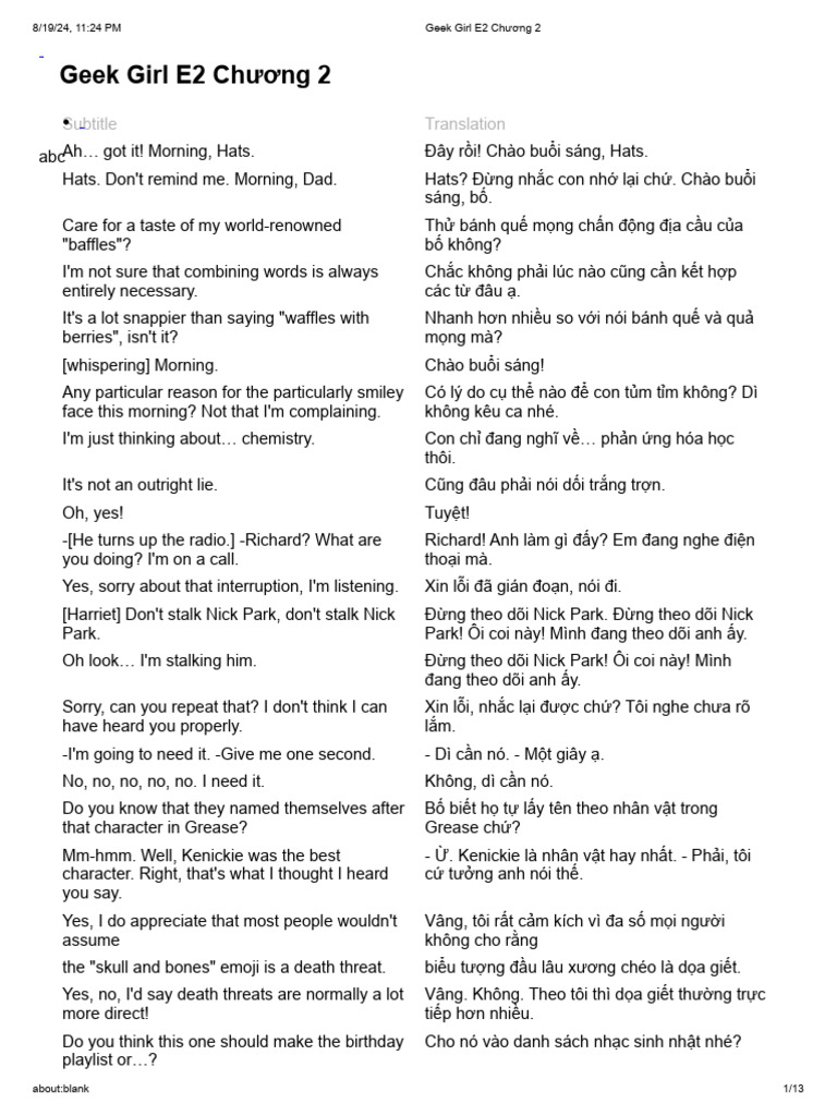 Geek Girl E2 Chương 2 | PDF