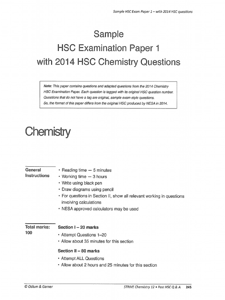 Sample HSC 2014-2018 | PDF