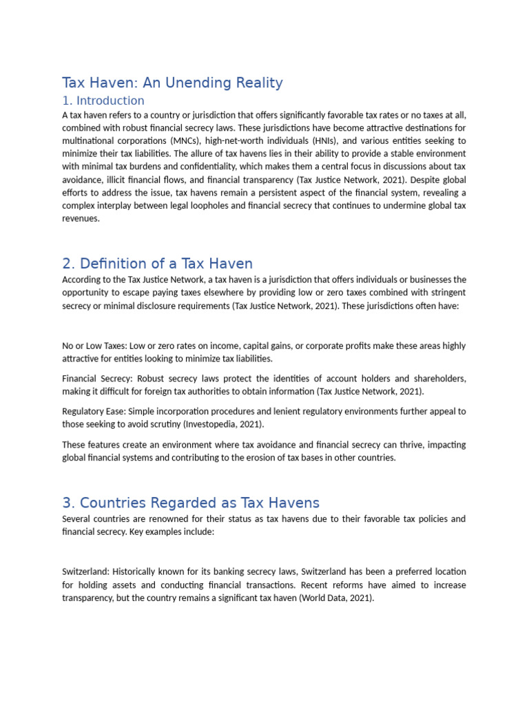 Tax Havens | PDF | Tax Haven | Taxes
