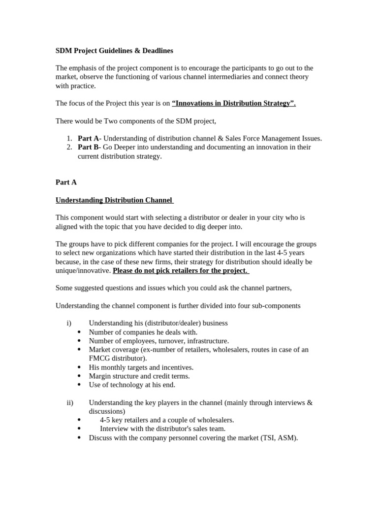SDM Project Guidelines & Deadlines | PDF | Social Psychology | Business ...