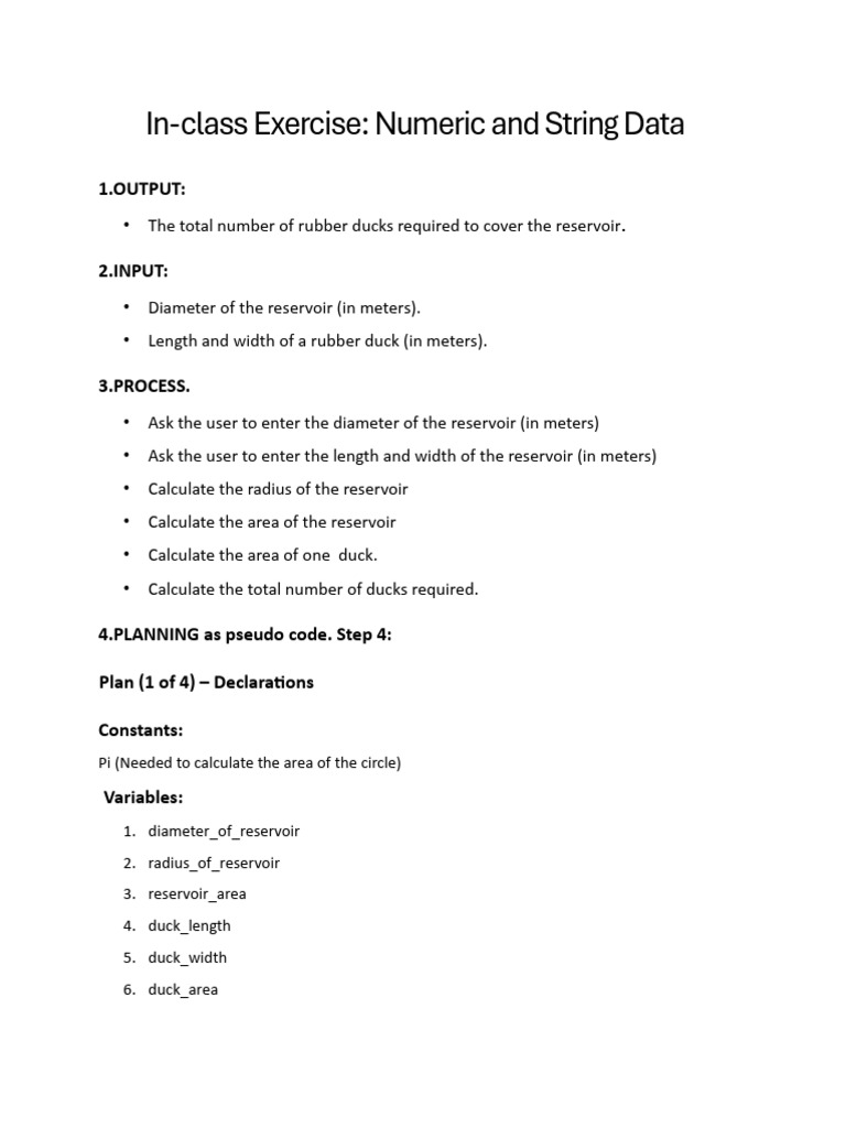 In-Class Exercise 2 | PDF