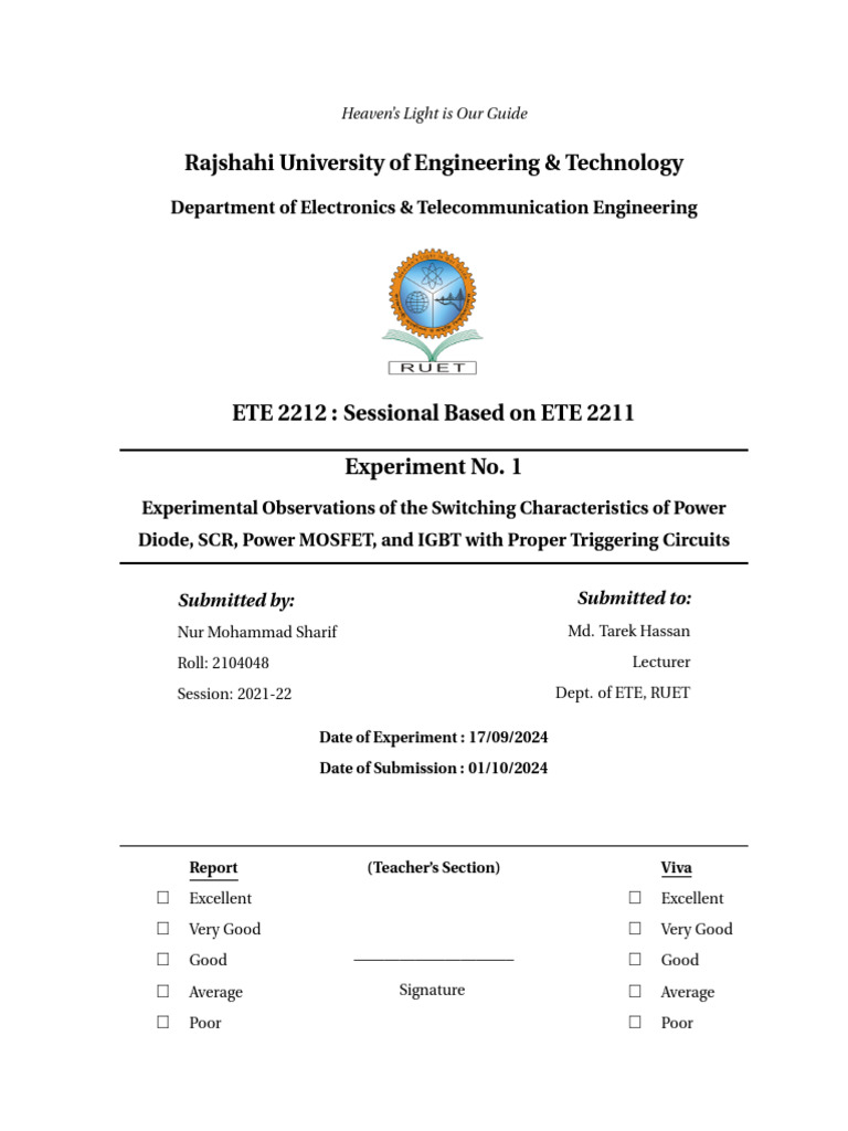 Power_Electronics_sakib | PDF | Field Effect Transistor | Rectifier
