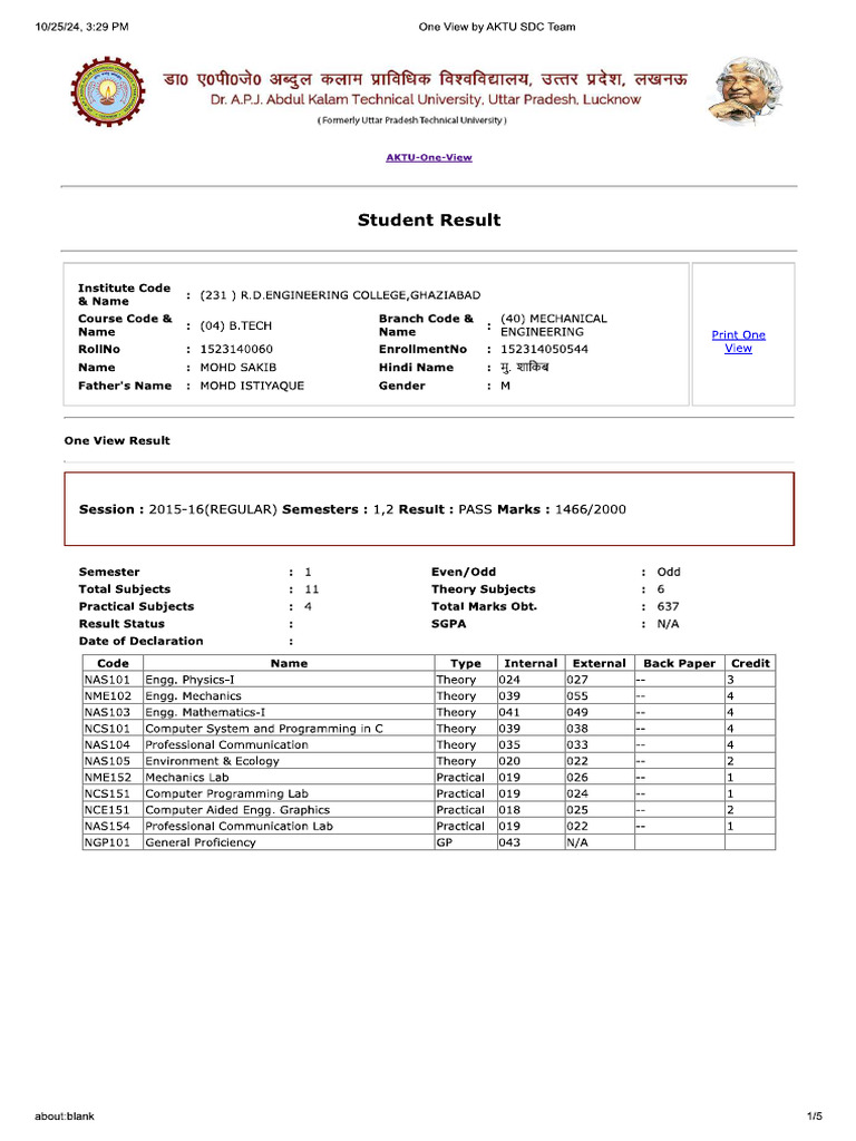 Marksheet | PDF