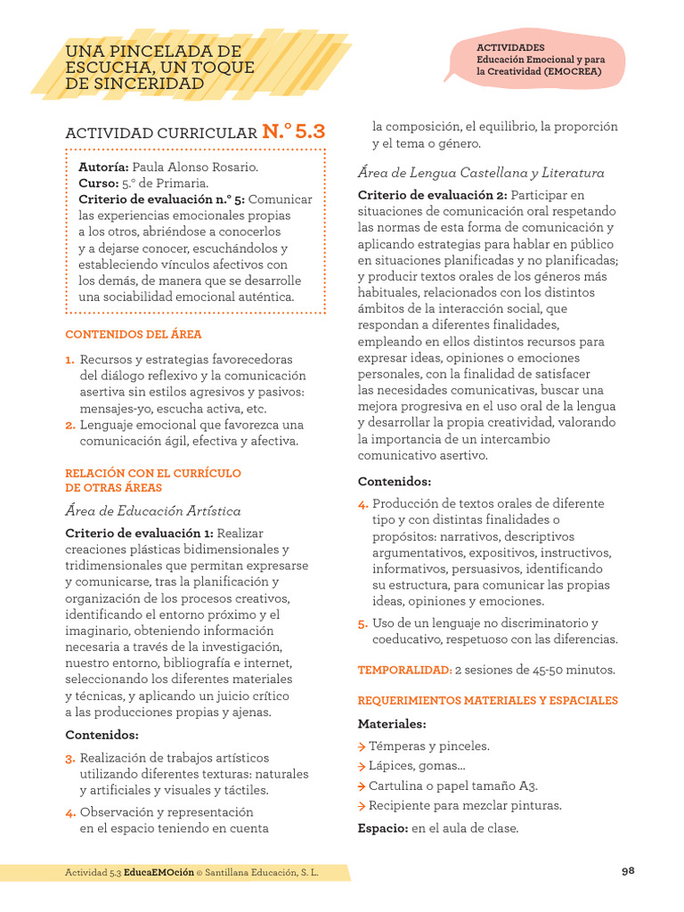 Comunicarse 5.3 | PDF | Las emociones | Creatividad