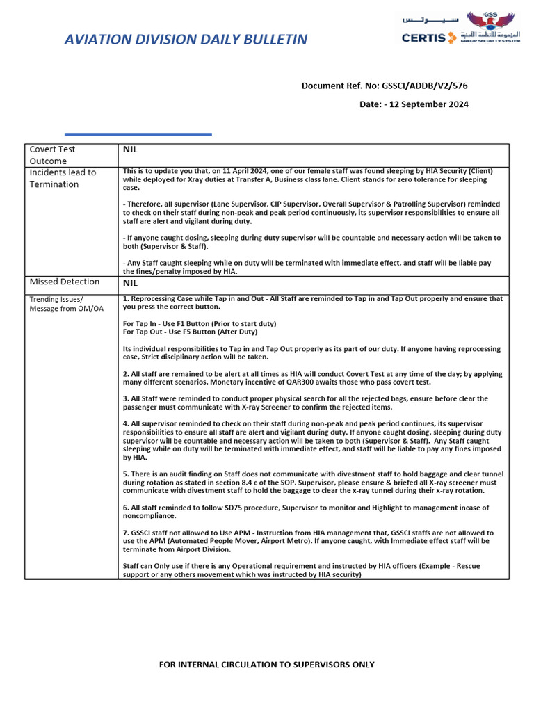 Aviation Div Daily Bulletin - 12092024 | PDF | Airport | Transport