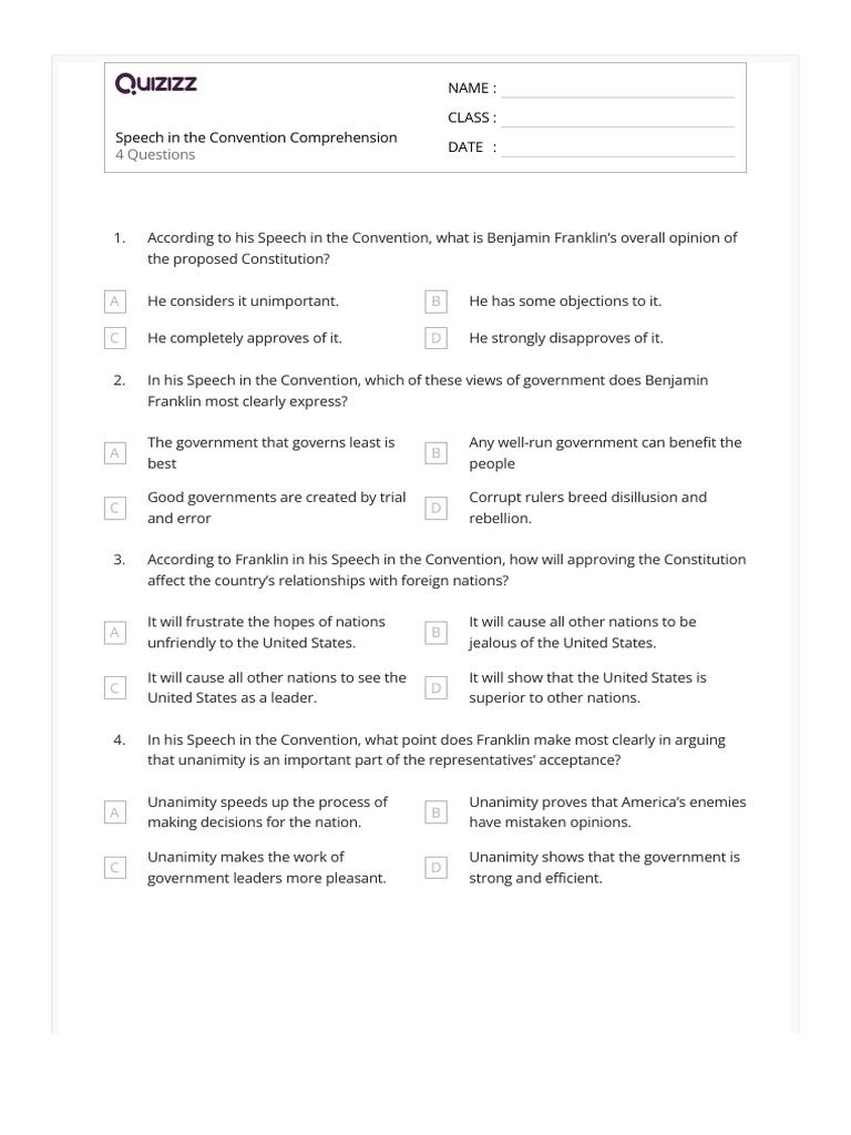 Speech in The Convention Comprehension | PDF | Government
