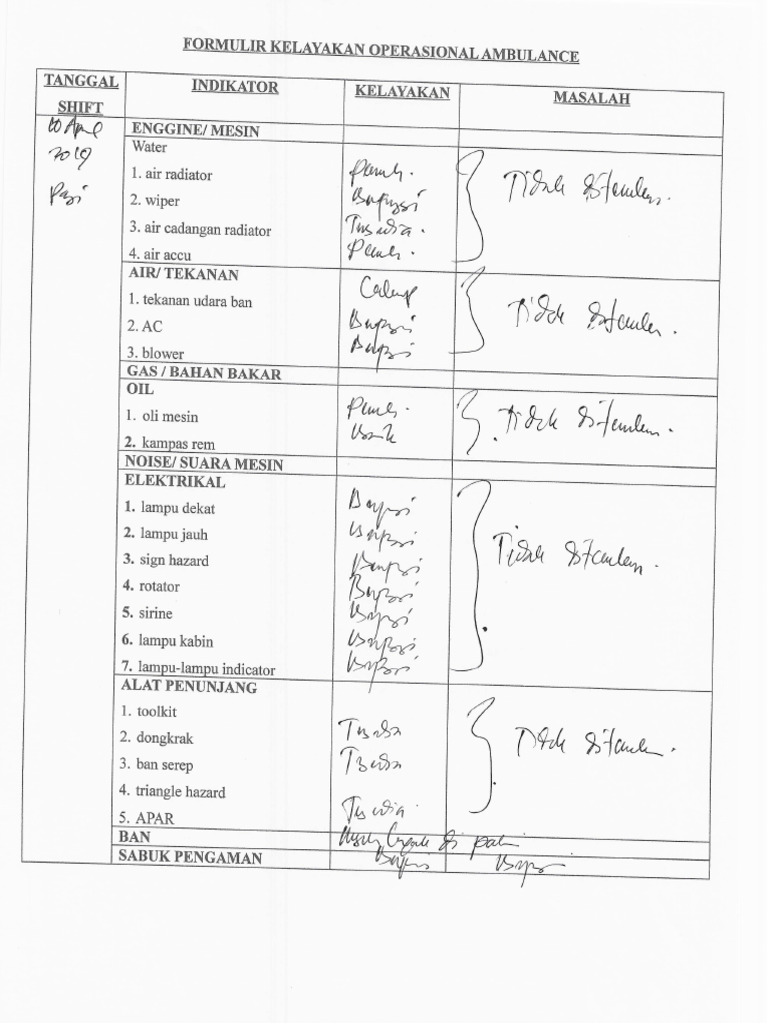 EP 2 Form Kelayakan Ambulance | PDF