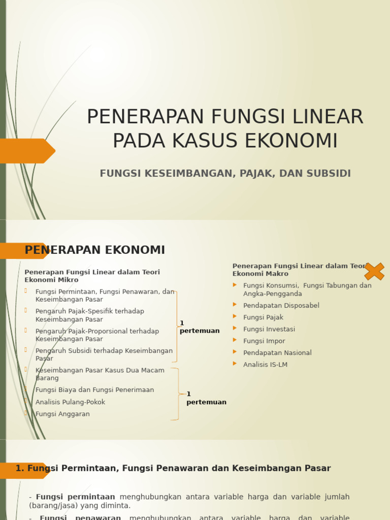Penerapan Fungsi Linear Pada Kasus Ekonomi | PDF
