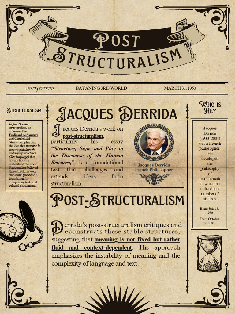 Post Structuralism HANDOUTS | PDF | Deconstruction | Jacques Derrida