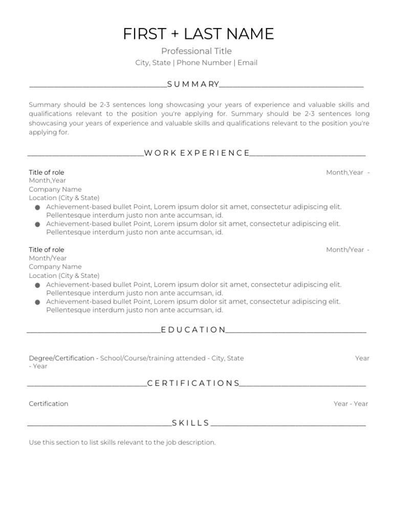 Resume Template 1 | PDF