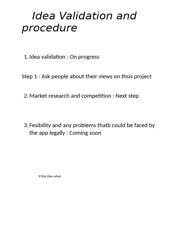 Idea Validation | PDF