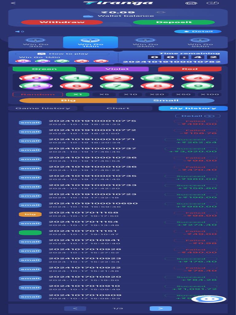 Tiranga Game History and Balance Report | PDF