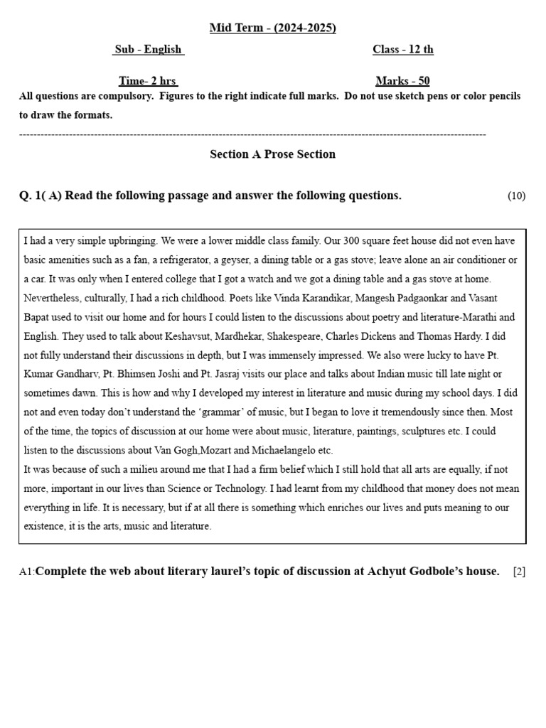 Mid Term 2024 2025 Pdf Mind Thought