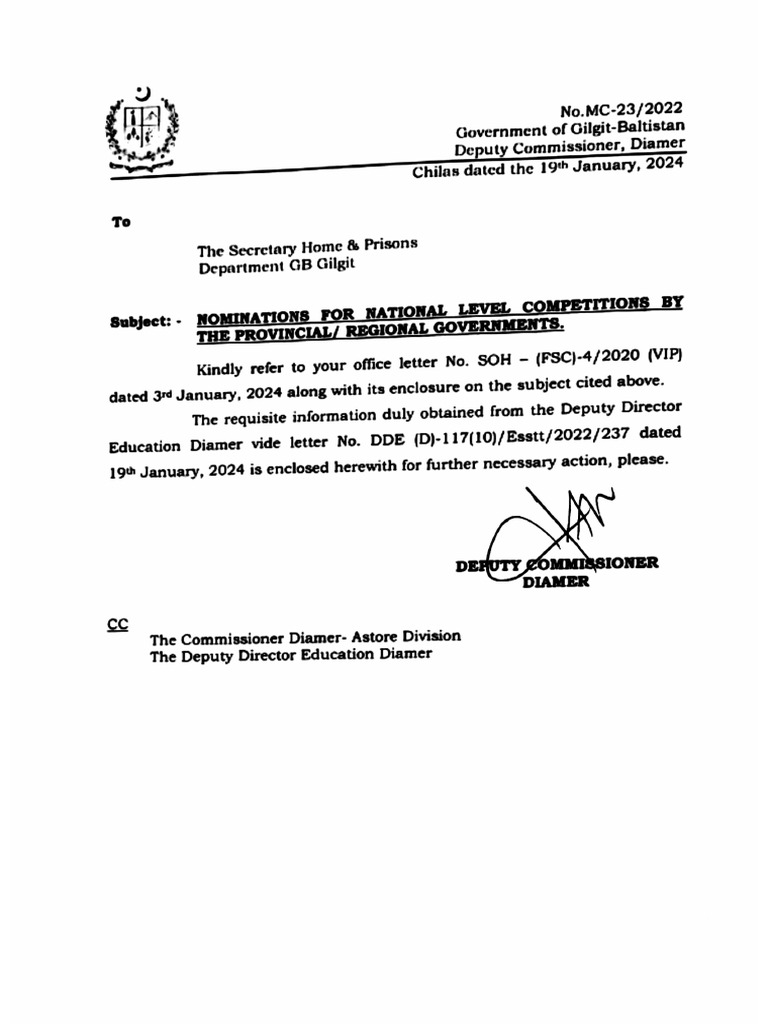 Nomination For National Competition | PDF