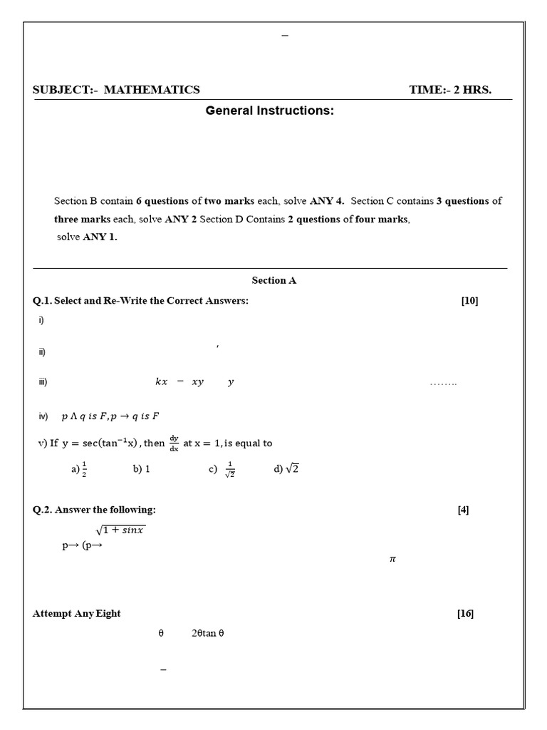 12th Grade Math Midterm Exam | PDF | Mathematical Analysis | Geometry