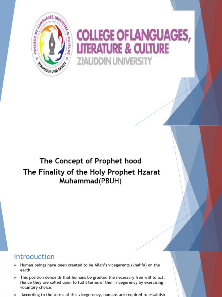 Week 3 The Concept of Prophethood | PDF | Prophets And Messengers In ...