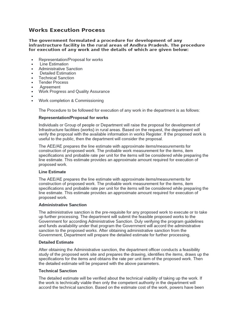 Works Execution Process | PDF | Business