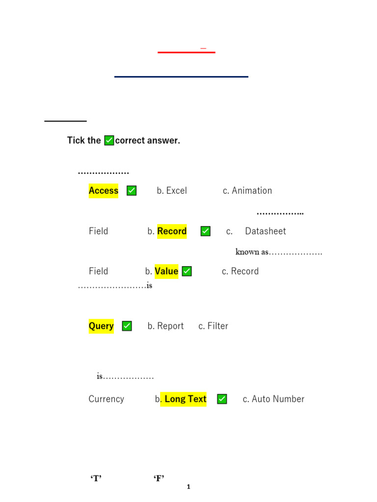 Class8computerchapter2access Creating A Database Pdf Databases Table Database