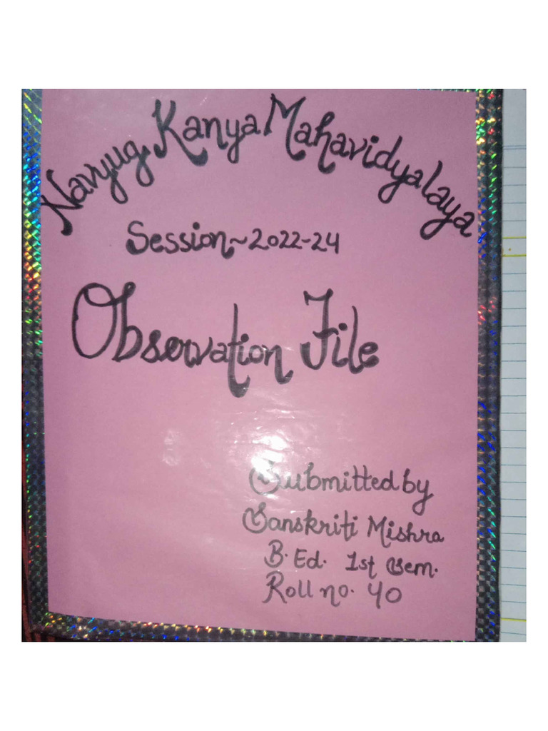 School Observation File | PDF