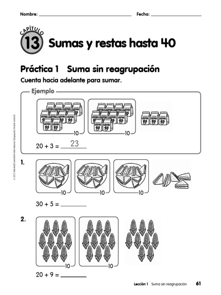 Addition and Subtract Without Regrouping WB EP Spanish | PDF