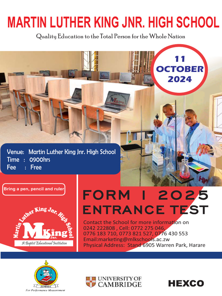 Form 1 Entrance Test Flyer-1 | PDF