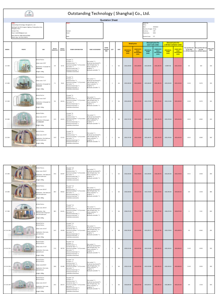 Quotation Sheet in USD | PDF | Curtain | Personal Computers