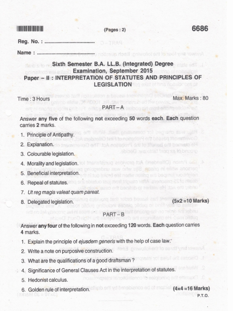 Interpretation BA Sept 2015 VI Sem1 | PDF
