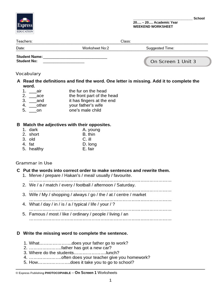 OS1 Unit 3 WS 2 | PDF | Syntax | Grammar