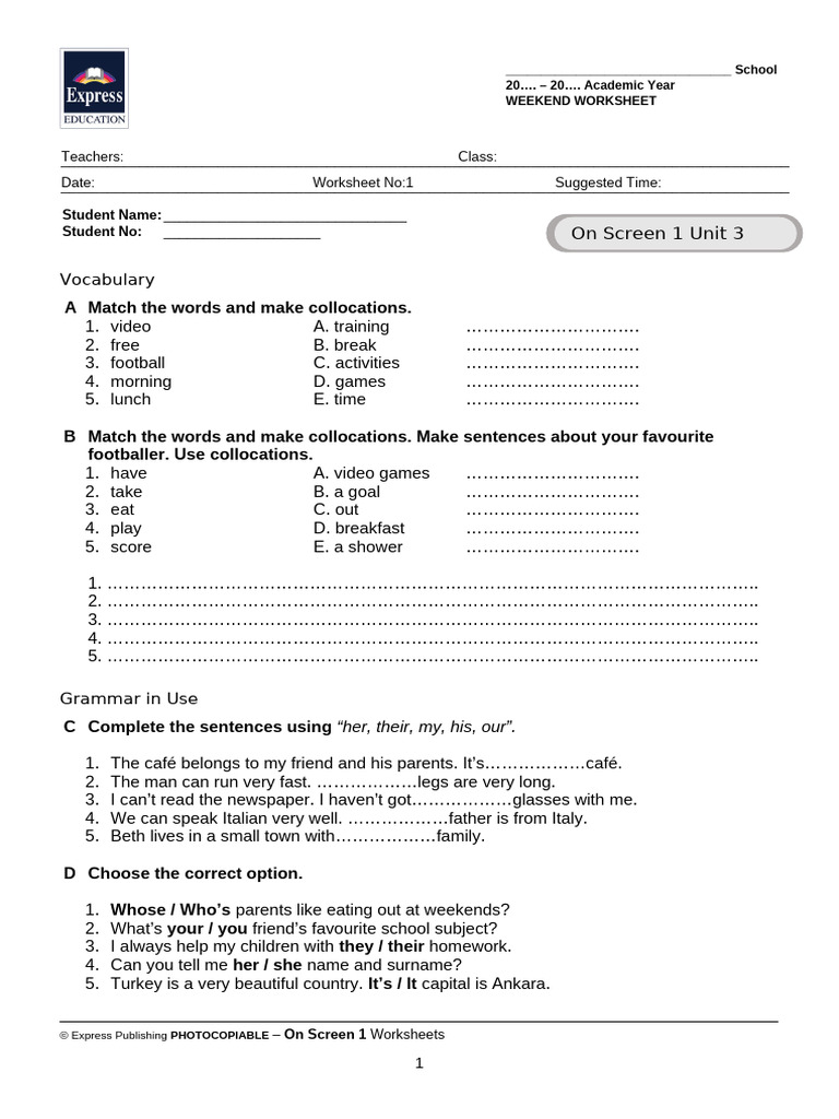 OS1 Unit 3 WS 1 | PDF | Linguistics