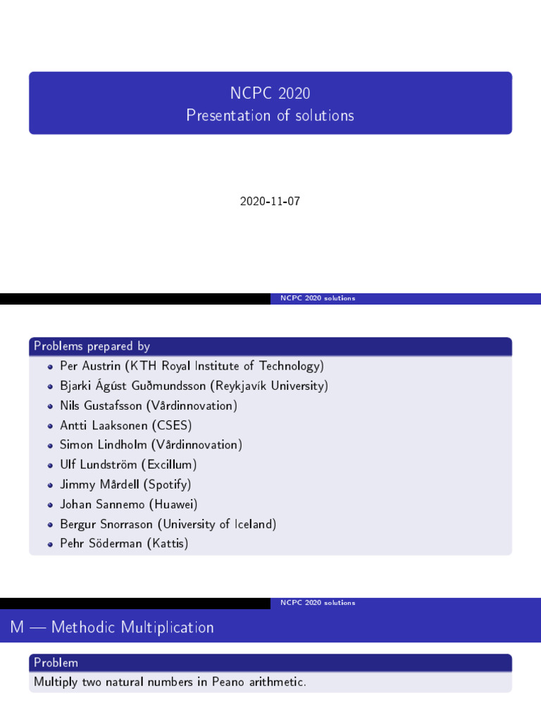 NCPC 20 Slides | PDF | Recursion | Algorithms And Data Structures NCPC 20 Slides | PDF | Recursion | Algorithms And Data Structures