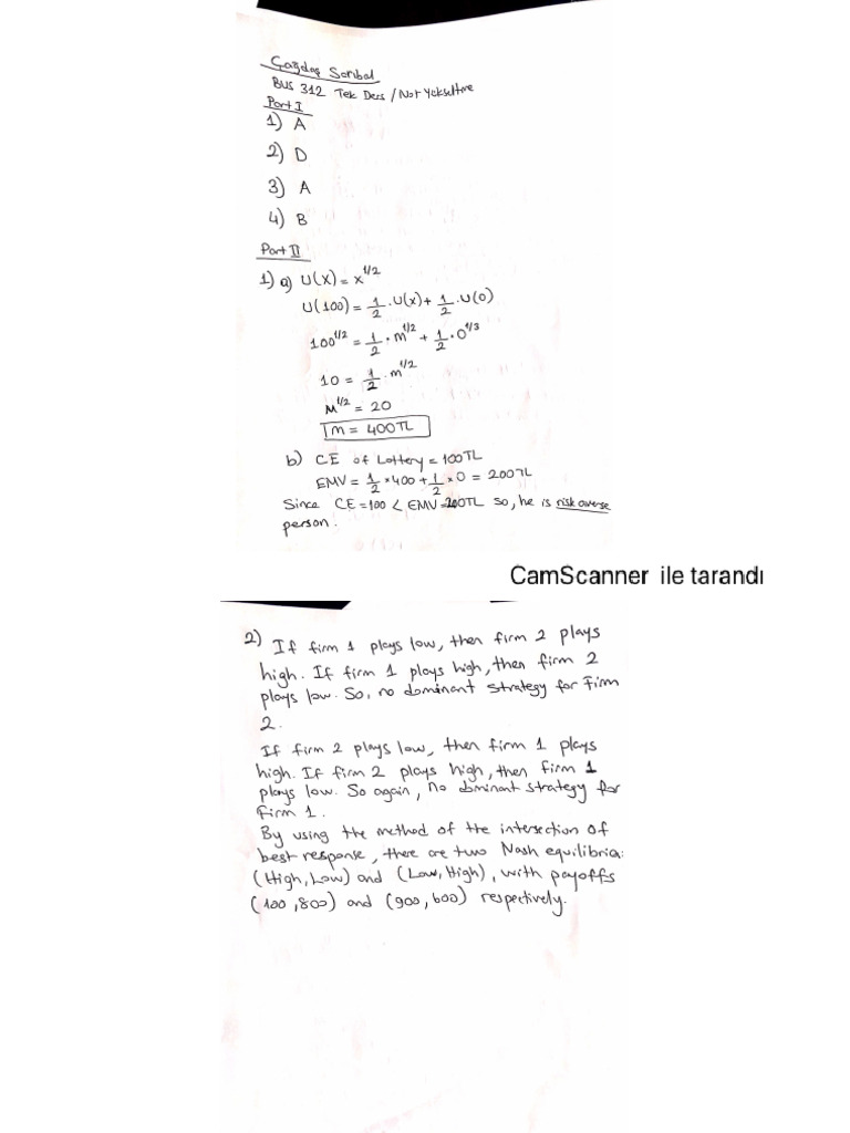 Bus 312 Resit Answer | PDF