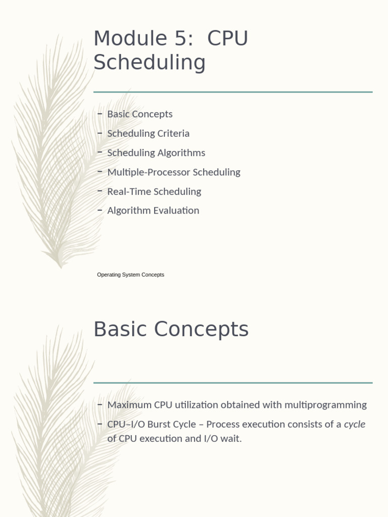Lec 1 CPU Scheduling | PDF | Scheduling (Computing) | Process (Computing)