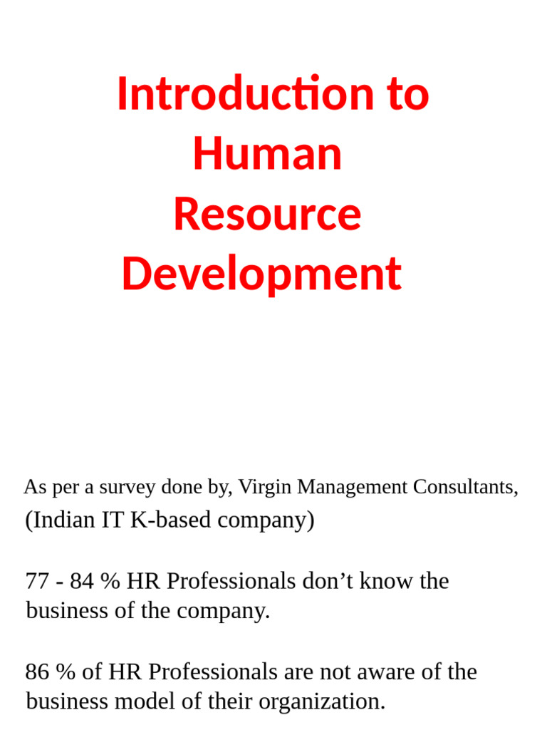 HRD 1a Introduction To Human Resource Development | PDF | Recruitment ...