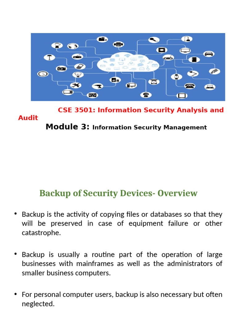 11-Mod 3 Information Security Management-13!08!2024 | PDF | Backup | Security