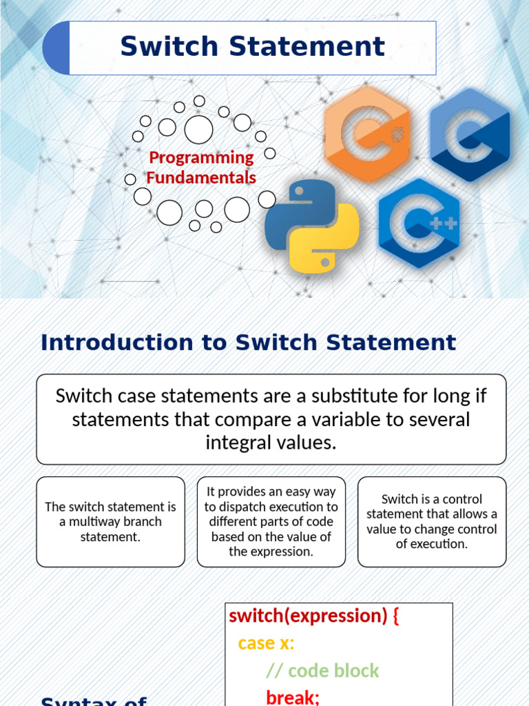 09 - Switch Statement | PDF | Computer Programming | Software Engineering