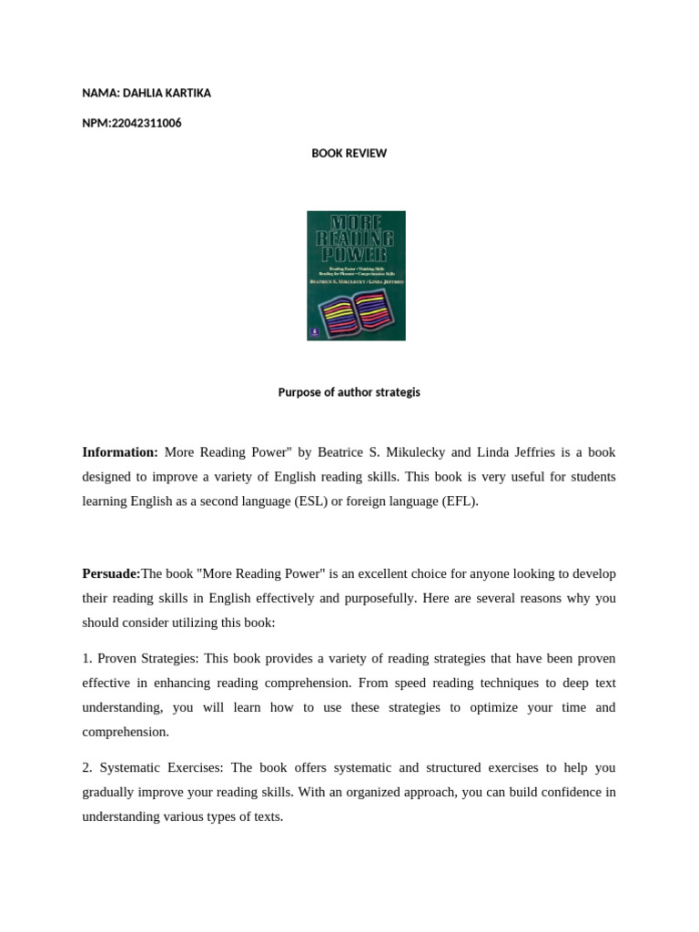 Book Review Dahlia-1 | PDF | Reading Comprehension | Psychology