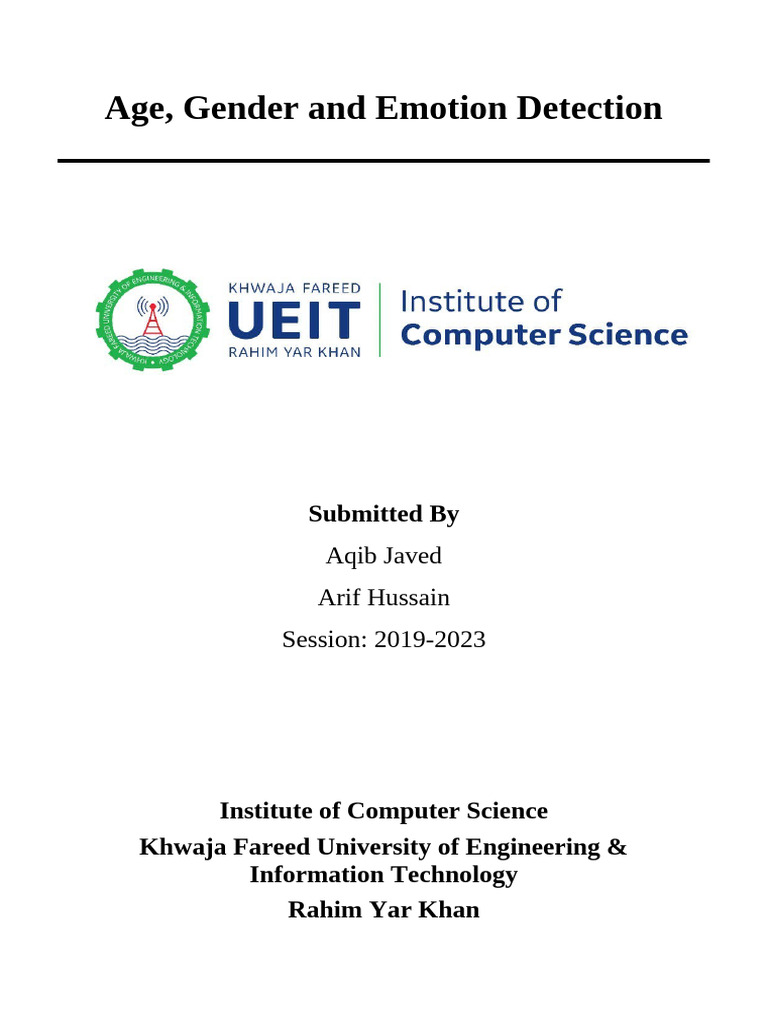 Age Gender And Emotion Detection Pdf Deep Learning Artificial Neural Network