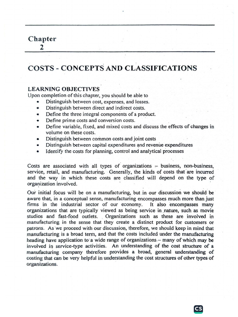 C2 AIS212 Cost-Concepts-Classifications | PDF