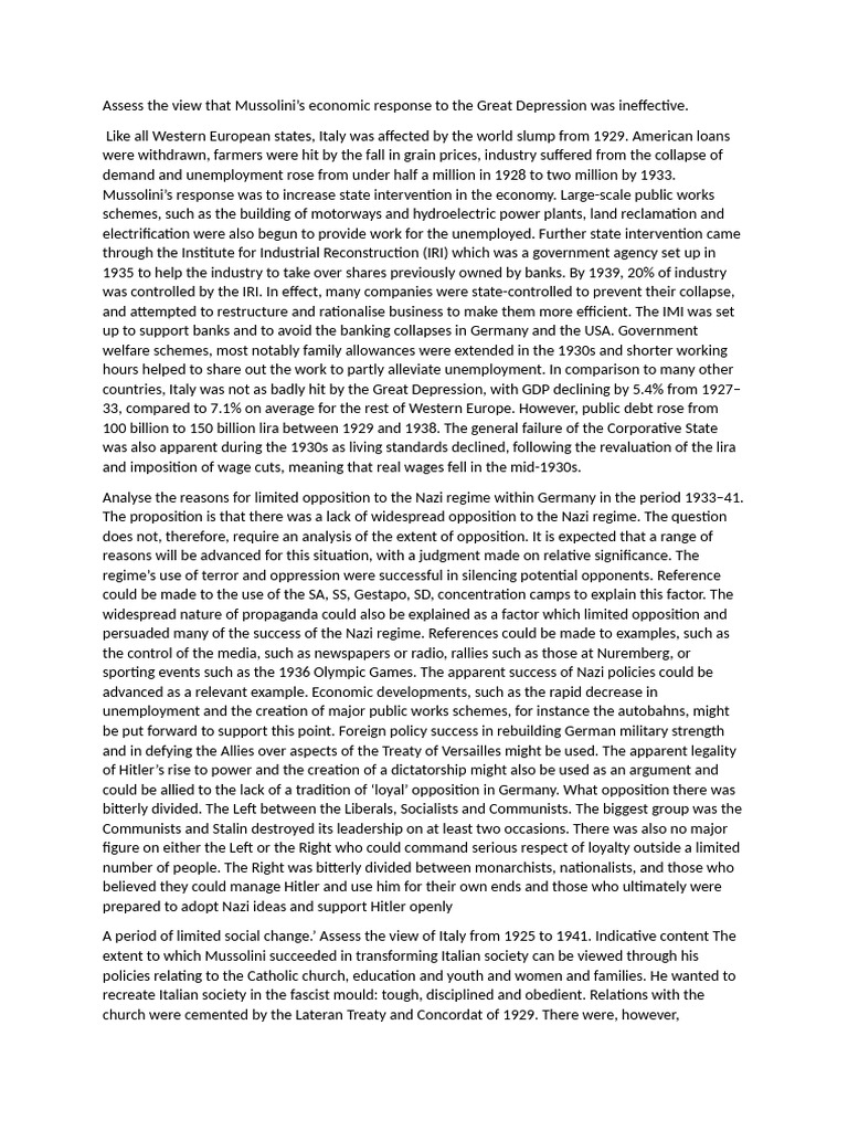 paper 4 history | PDF | Fascism | Nazi Germany