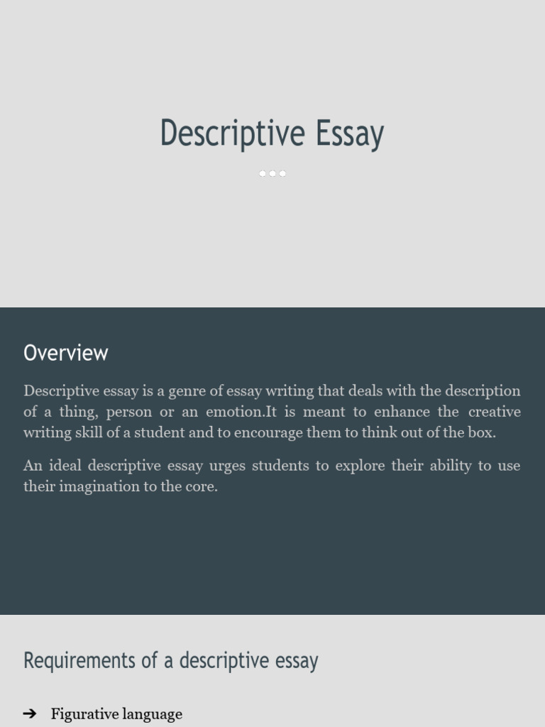 Descriptive Essay Format | PDF | Essays