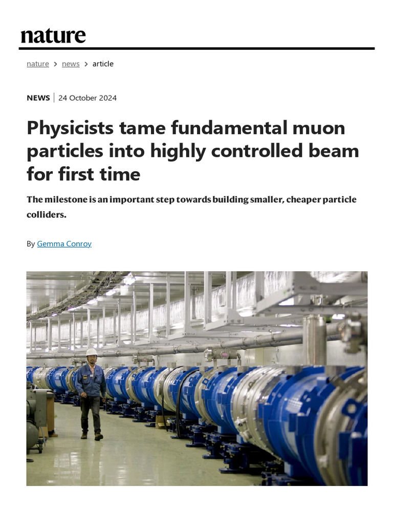 Physicists Tame Fundamental Muon Particles Into Highly Controlled Beam ...