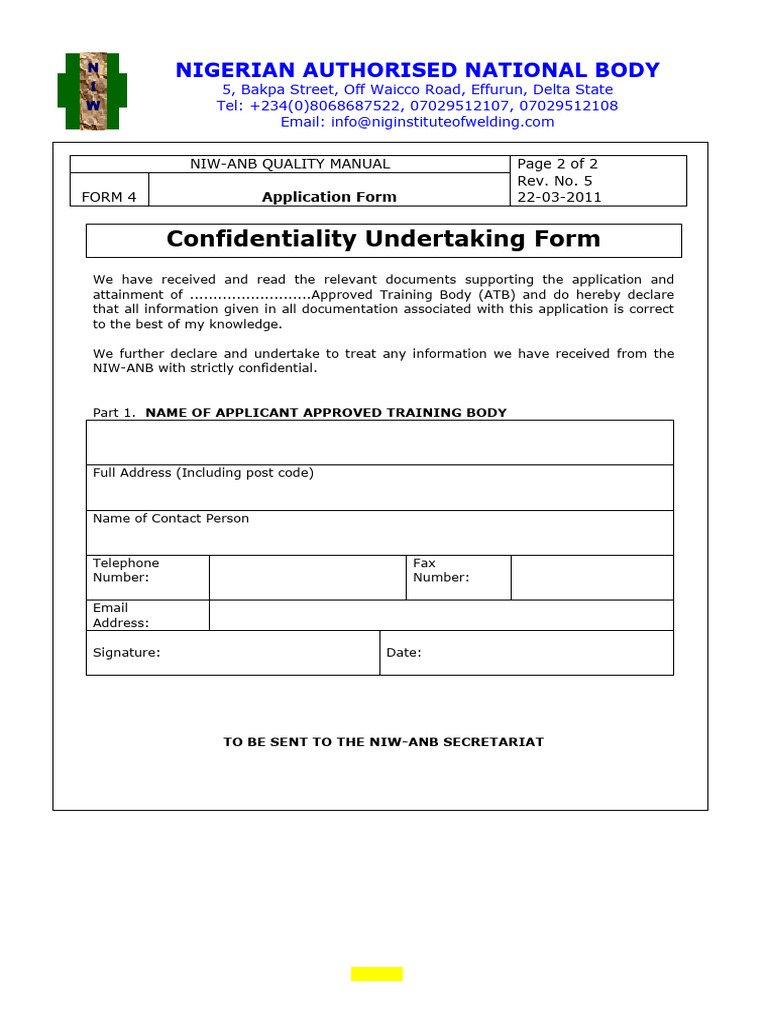 ATB Confidentiality Forms | PDF | Career & Growth