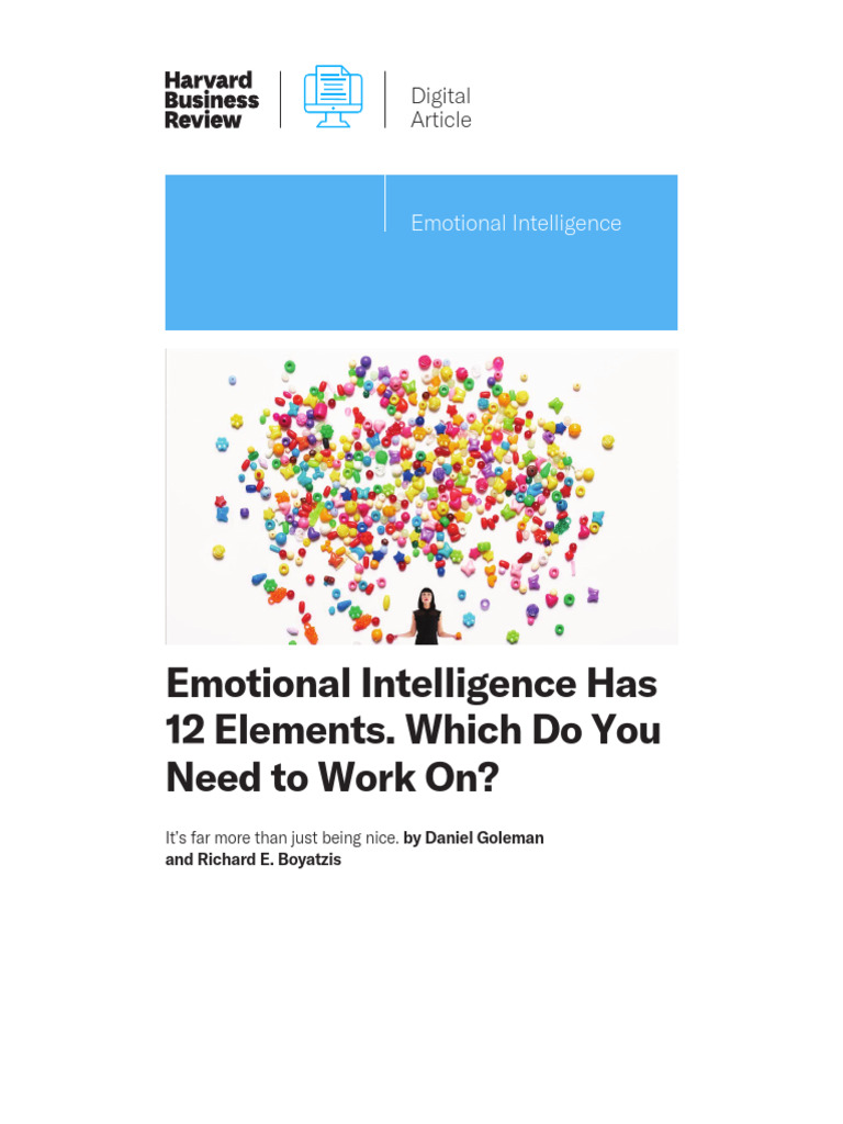 Emotional Intelligence Has 12 Elements. - Which Do You Need To Work On ...