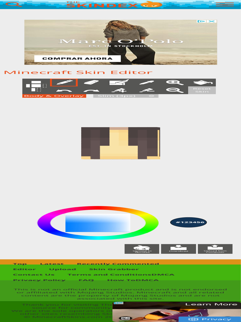 Minecraft Skin Editor Overview | PDF | Computers