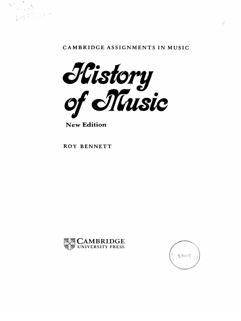 History of Music - Cambridge Series | PDF