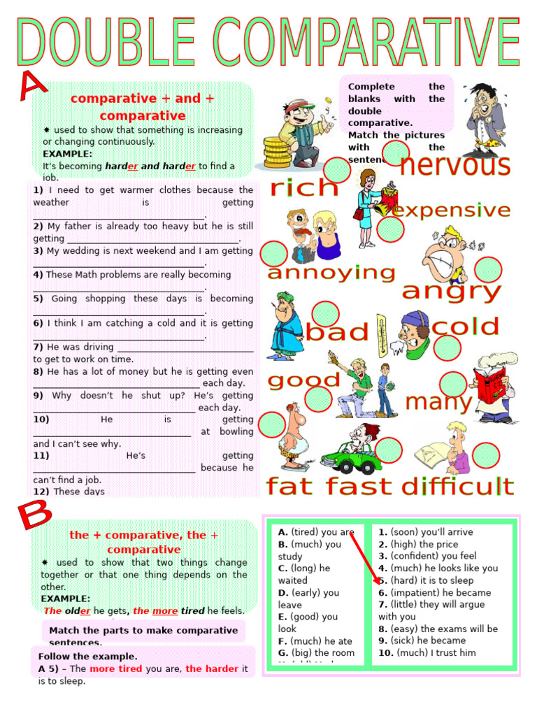 double-comparatives-grammar-drills-information-gap-activities_83067 | PDF
