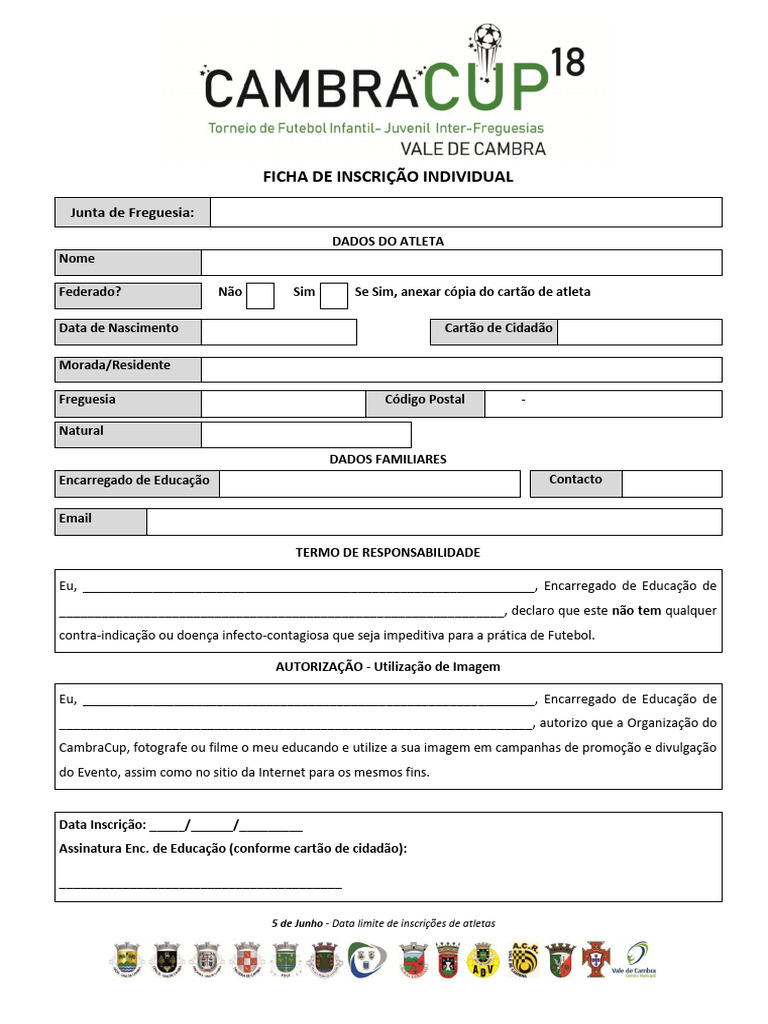Ficha Inscri o Atleta | PDF
