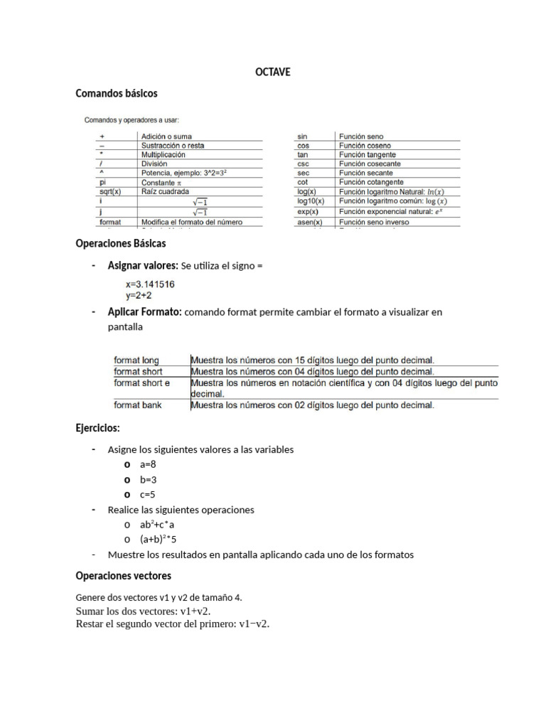OCTAVE Introduccion | PDF