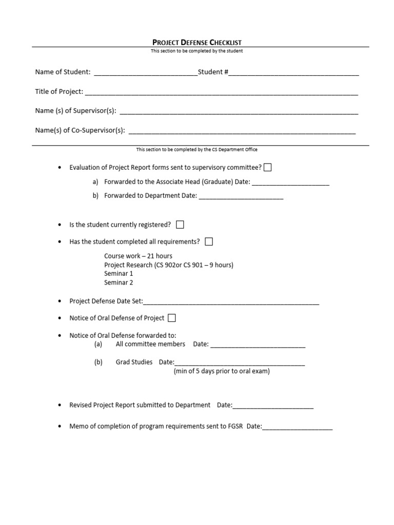 Project-Defense-Checklist | PDF