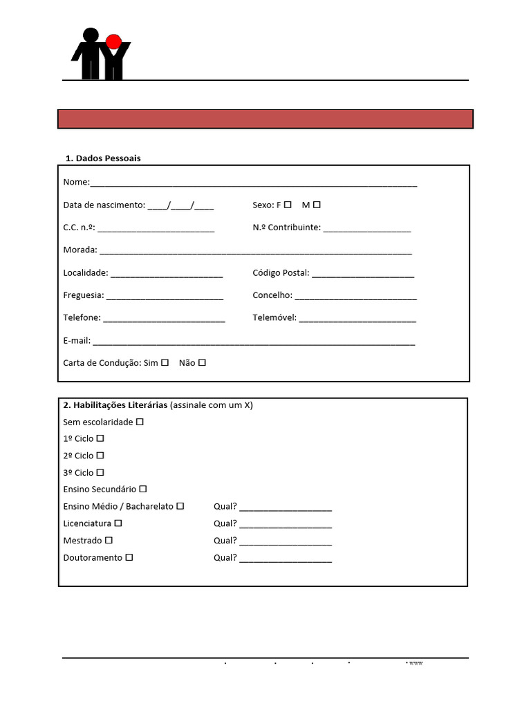 Ficha de Inscrição de Voluntário APPDA-Leiria | PDF | Carreira e ...